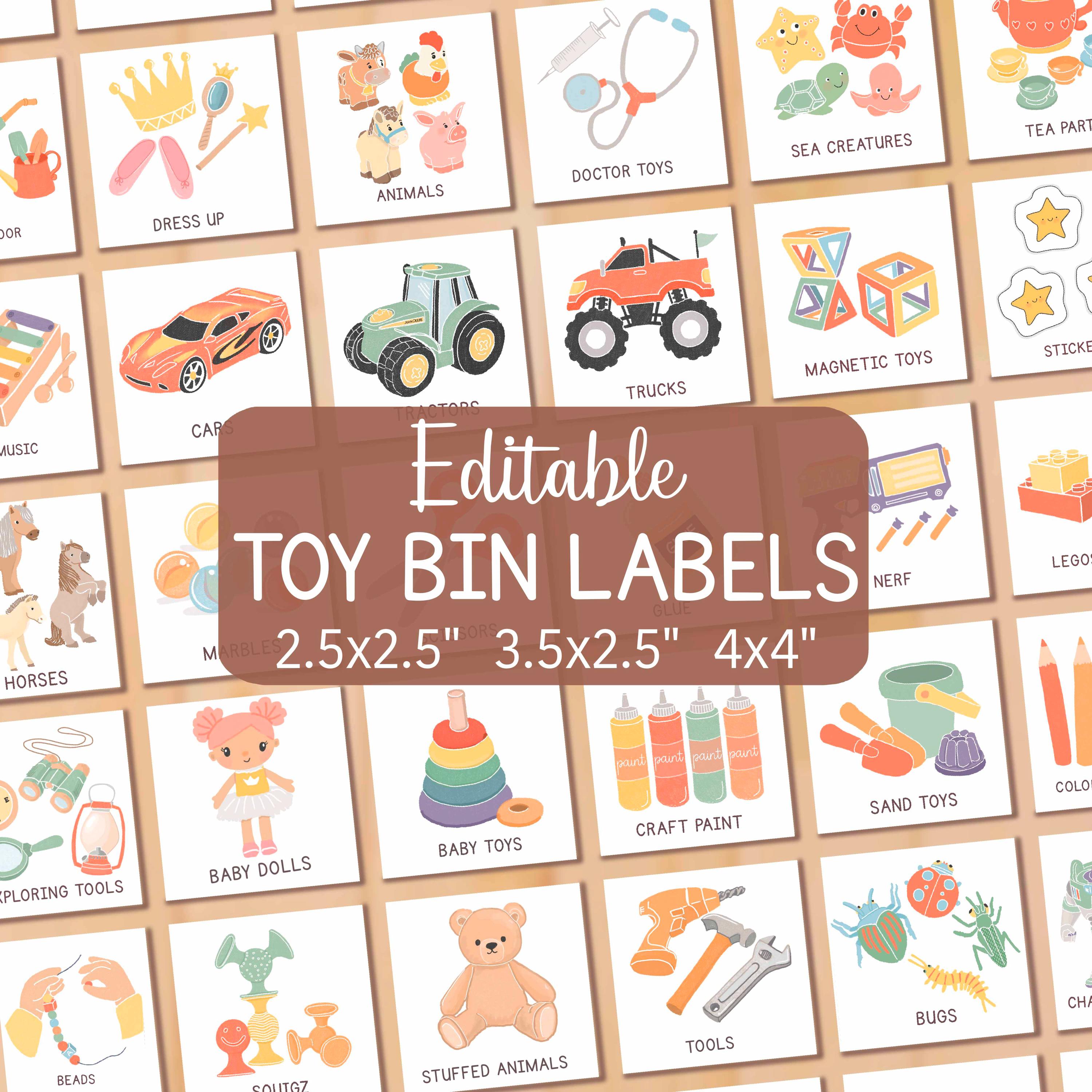 Editable Toy Bin Labels - Playroom Storage Box Organization, Daycare ...