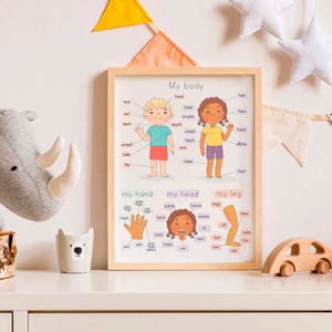 Human Body Poster for Toddlers Body Parts Educational Poster for Kids ...