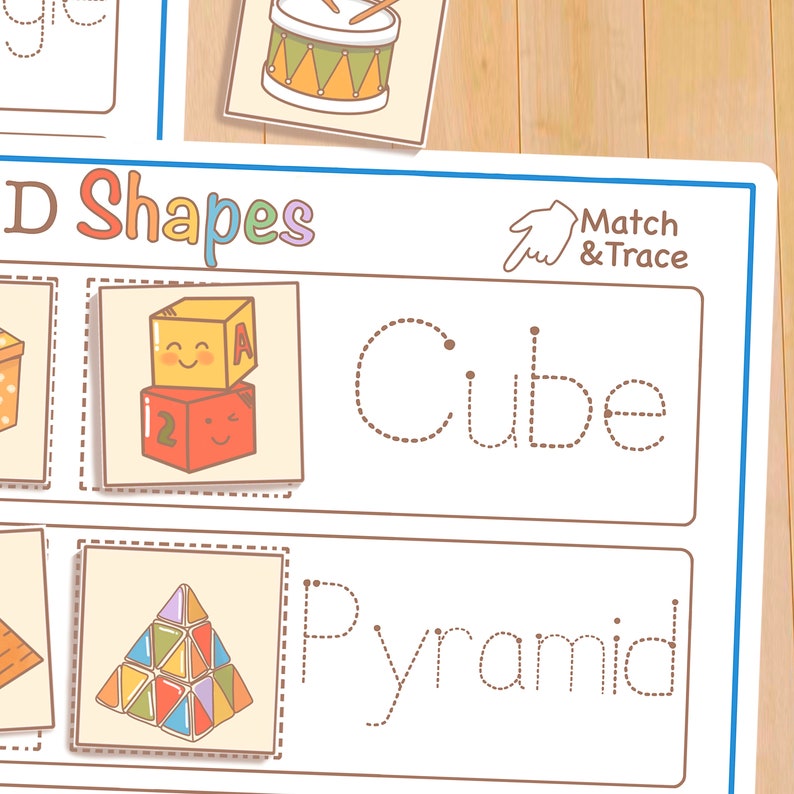 3D Shapes Learning Activity Toddler Busy Book Printable - Etsy