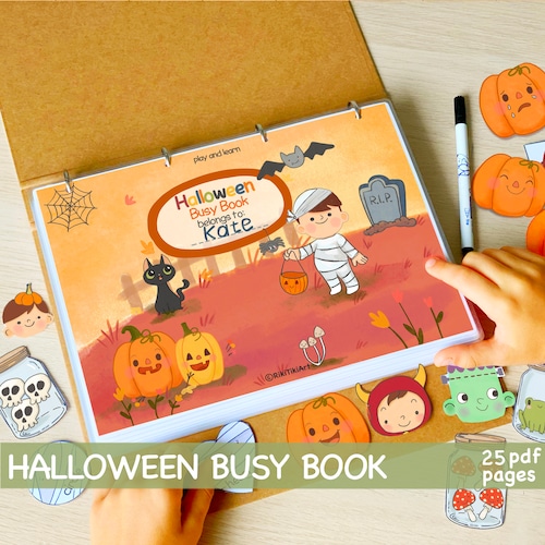 Halloween Busy Book Printable Toddler Learning Binder Quiet - Etsy