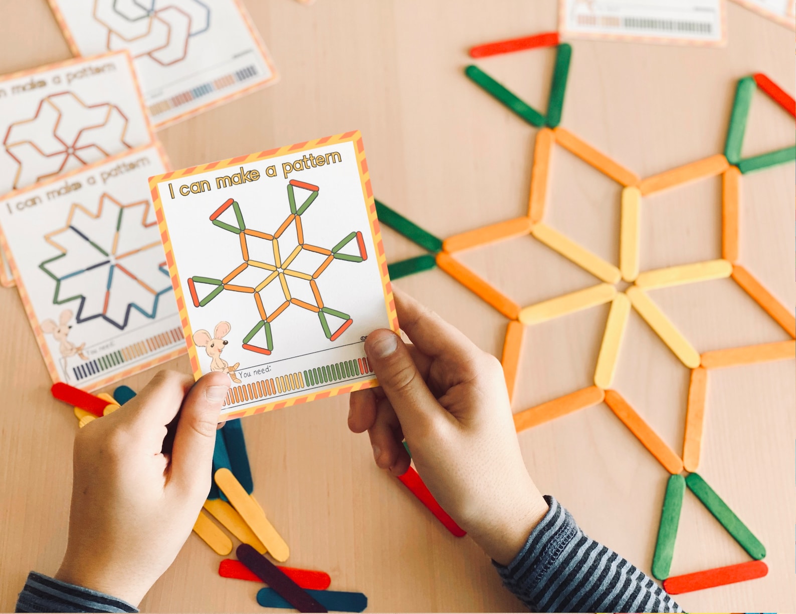 BUNDLE Popsicle Sticks Activity, Fine Motor Skills Montessori Printable ...