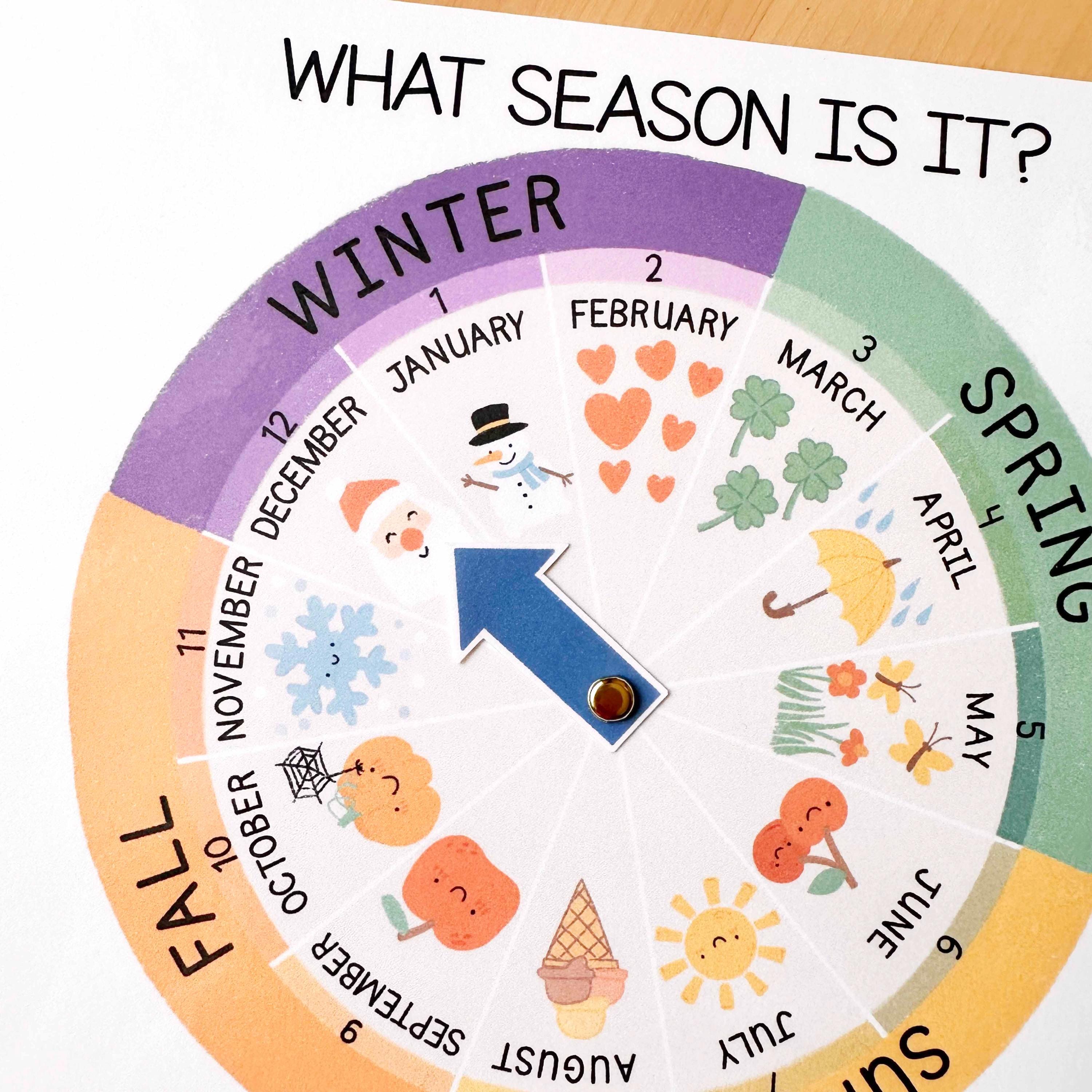Months of the Year Printable Seasons Wheel Activity for Kids – Learn ...