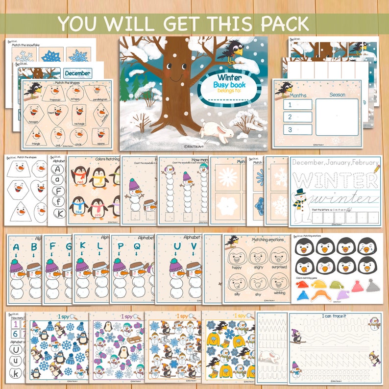 Winter Busy Book Printable Preschool Curriculum Learning | Etsy