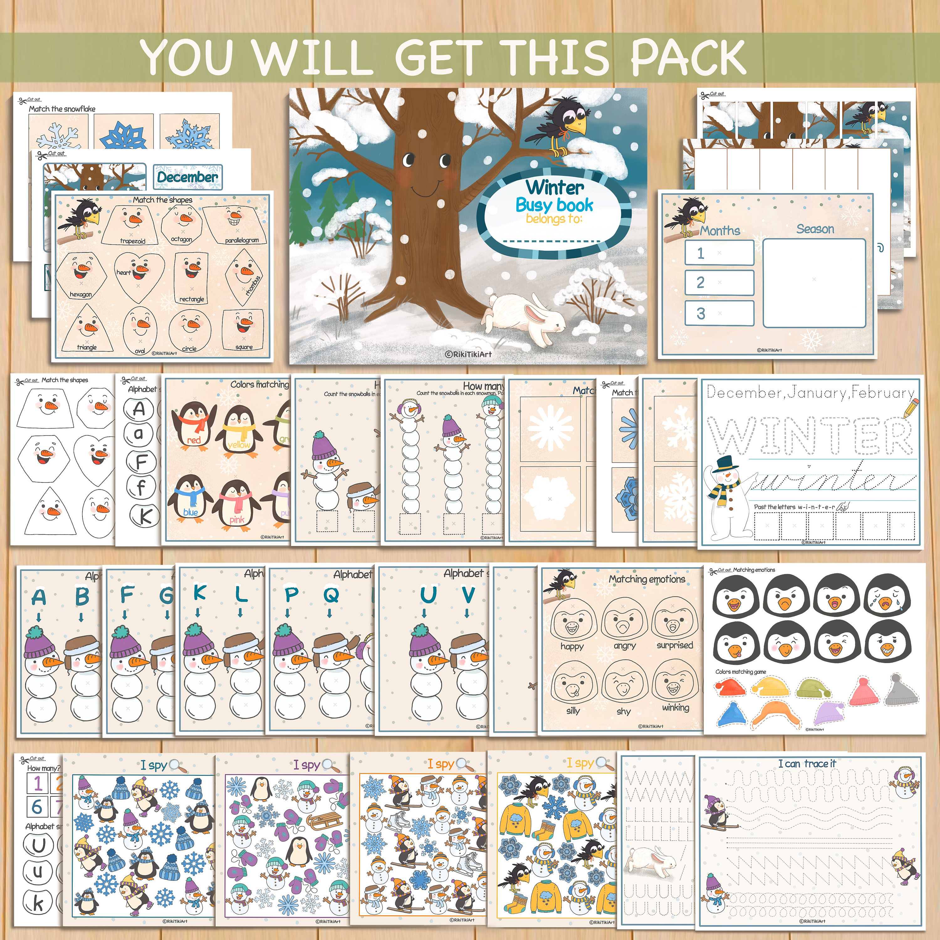 Winter Busy Book Printable Preschool Curriculum Learning | Etsy