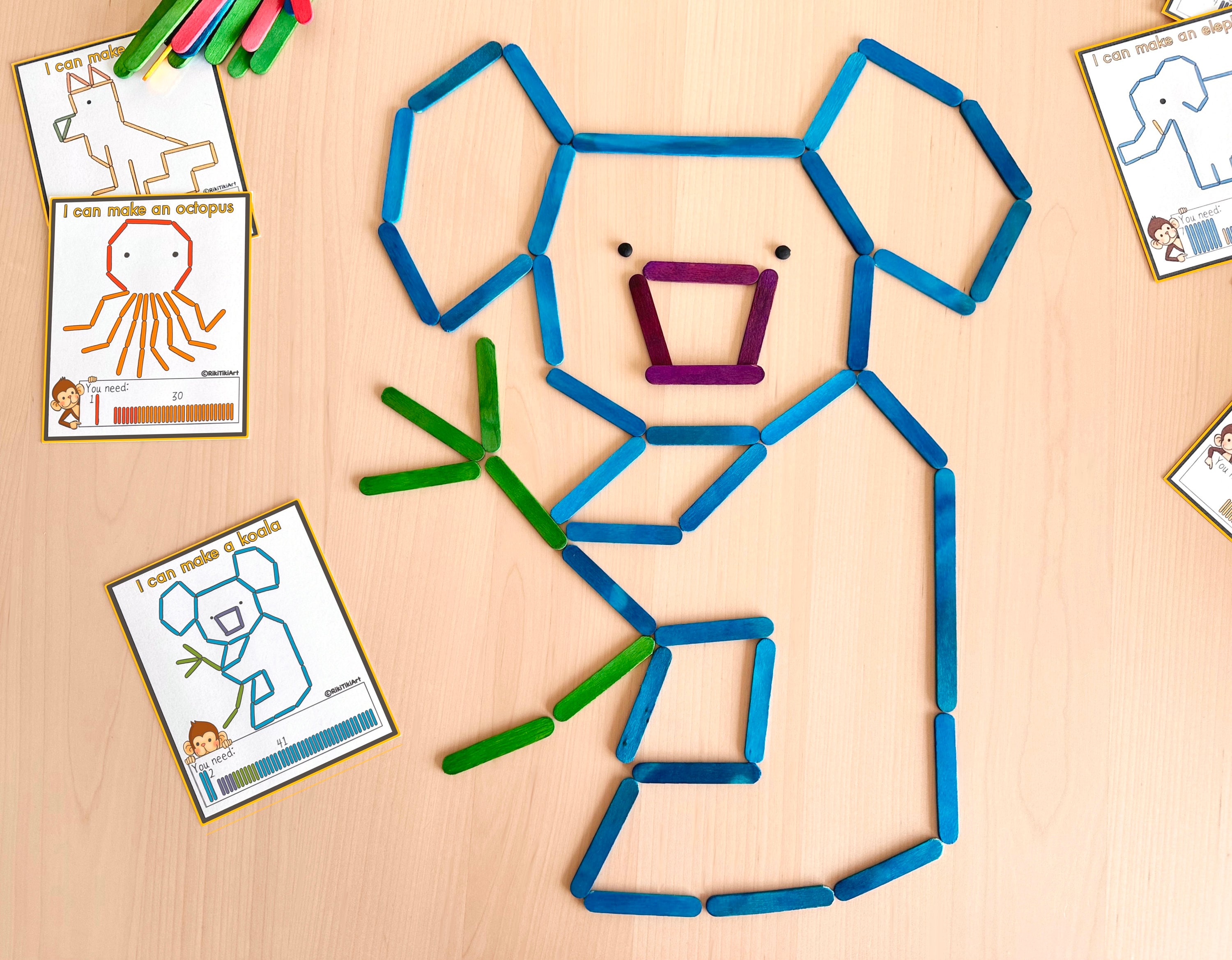 Animals Popsicle Sticks Activity for Toddlers Montessori Printable ...