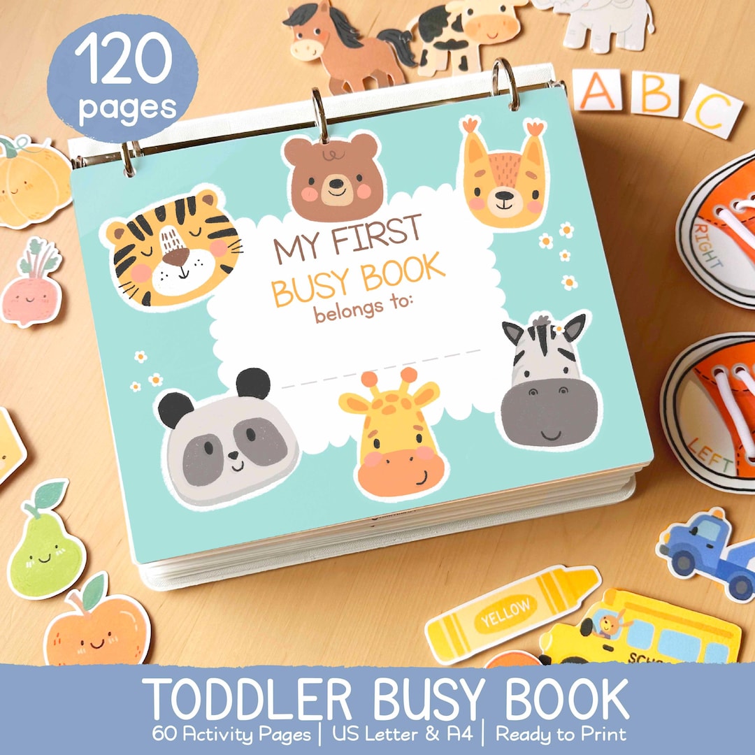 Toddler Busy Book Printable Montessori Learning Binder, Preschool ...