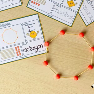 Toothpicks and Play Dough 2D Shapes Visual Cards Toddler Activity ...