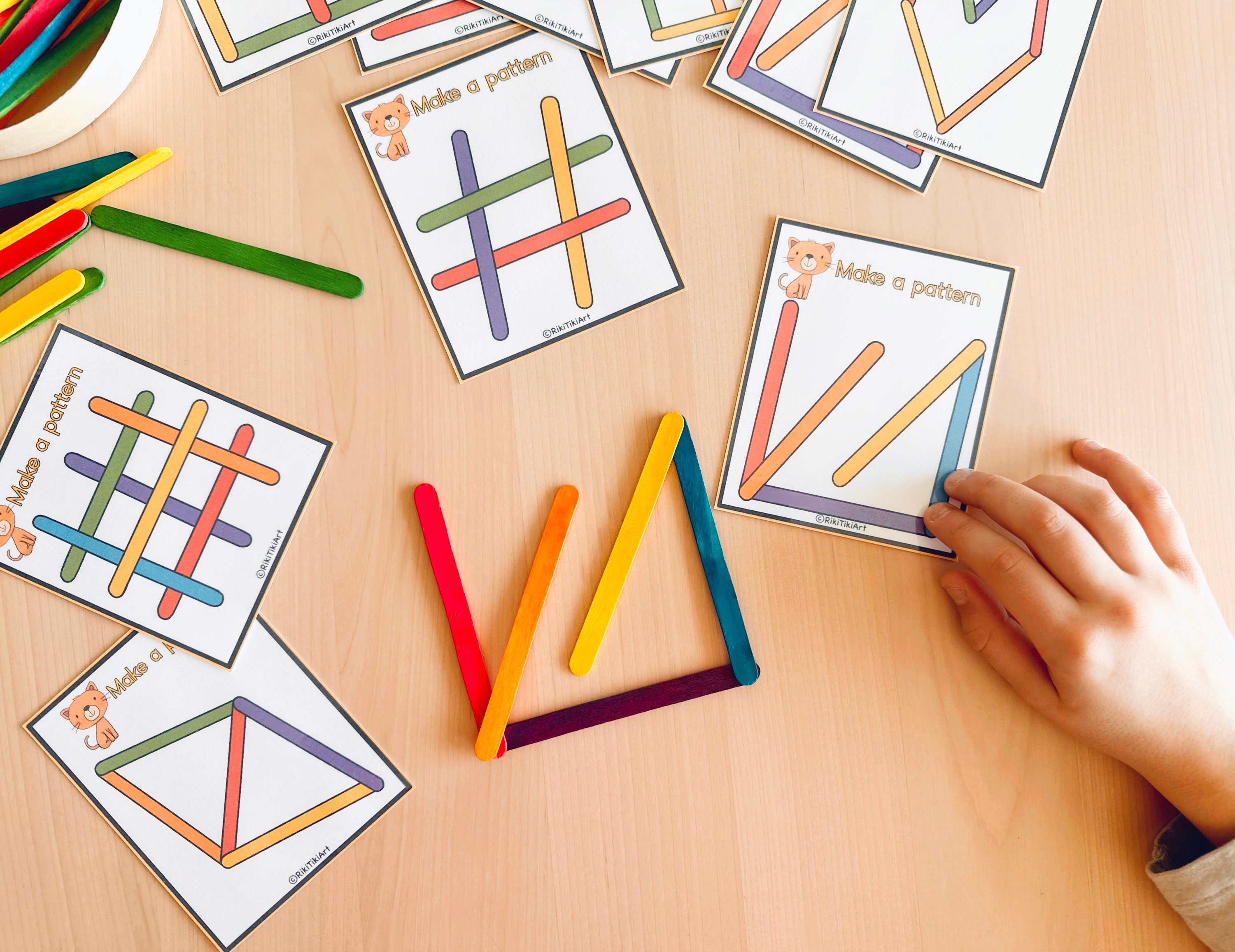 Popsicle Sticks Preschool Activity Montessori Printable Toddler ...