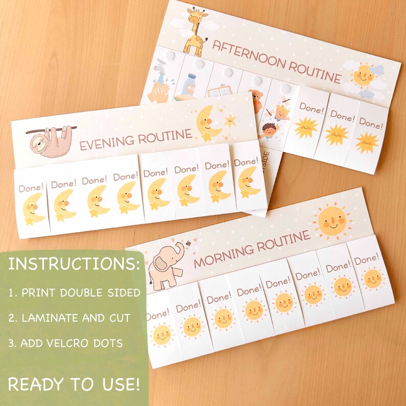Toddler Routine Chart Flip Chore Chart Morning Afternoon Evening ...