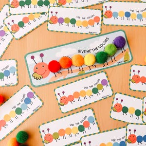Pom Pom Color Sorting Game: Montessori Toddler Printable (digital ...