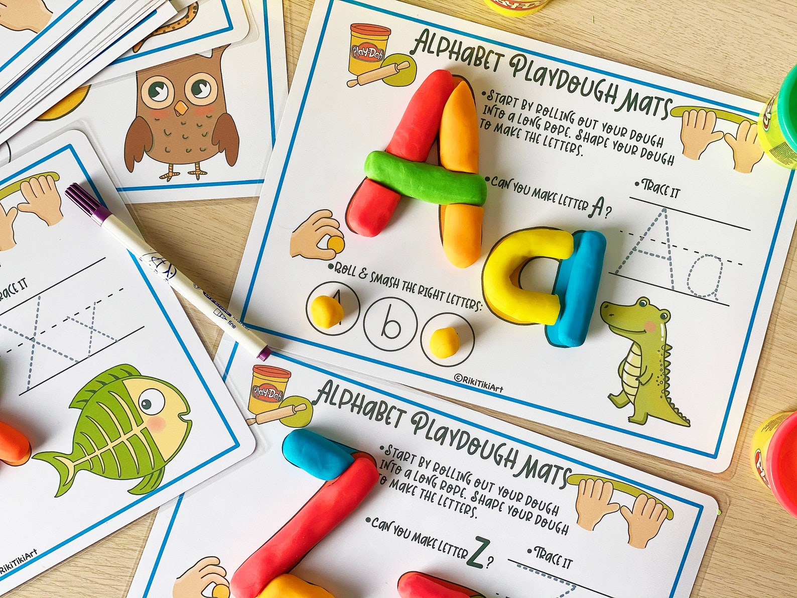 Alphabet Play Doh Mats Printable Toddler Activities ABC Play | Etsy