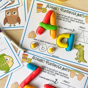 Alphabet Play Doh Mats Printable Toddler Activities ABC Play Dough ...