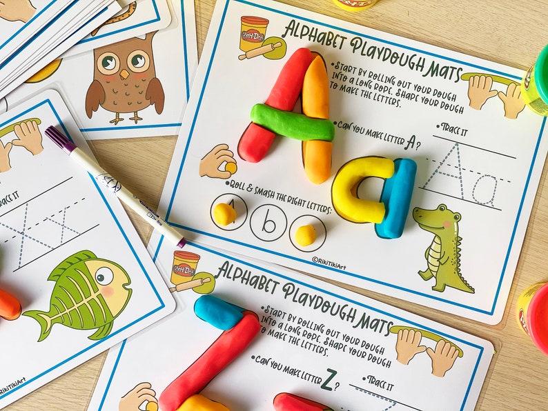 Alphabet Play Doh Mats Printable Toddler Activities ABC Play | Etsy