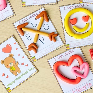 Play Doh Mats Valentines Day Gift for Toddler Printable Play Dough ...