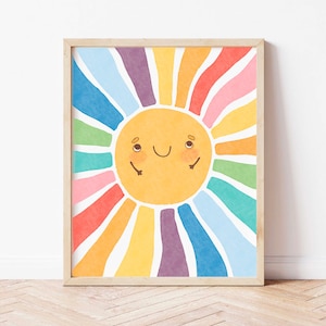 Set of 2 Playroom Posters Sun Poster & You Are My Sunshine Poster ...