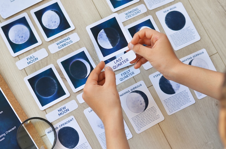 Moon Phases Full Pack, Homeschool Montessori Materials, Astronomy ...