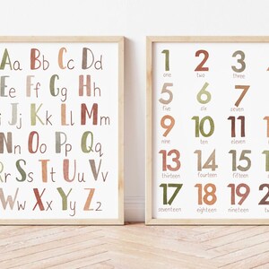 Set of 8 Educational Posters Neutral Kids Decor Printable Montessori ...