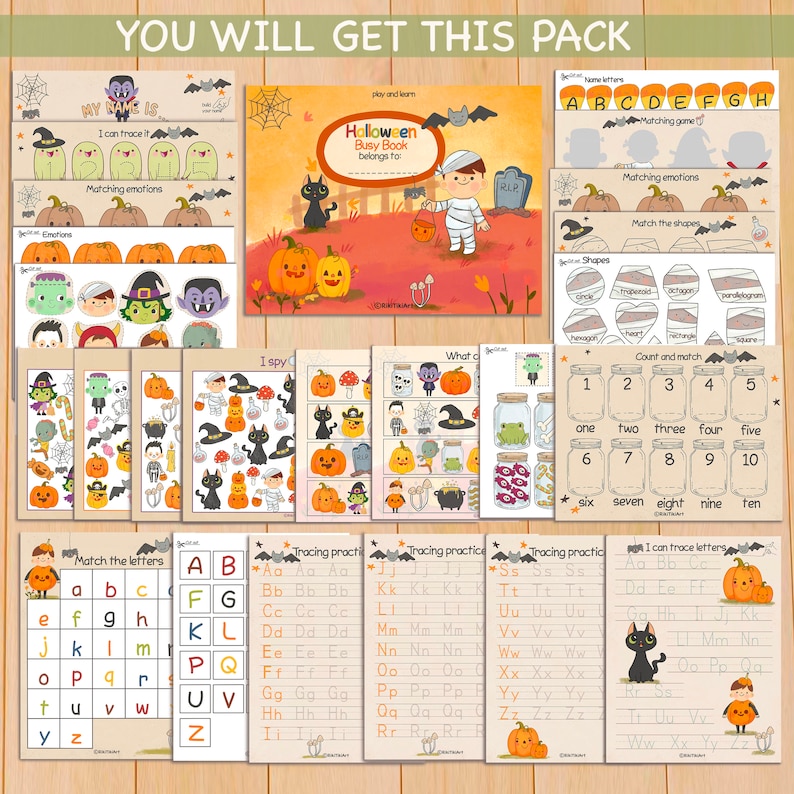 Halloween Busy Book Printable Toddler Learning Book Halloween - Etsy