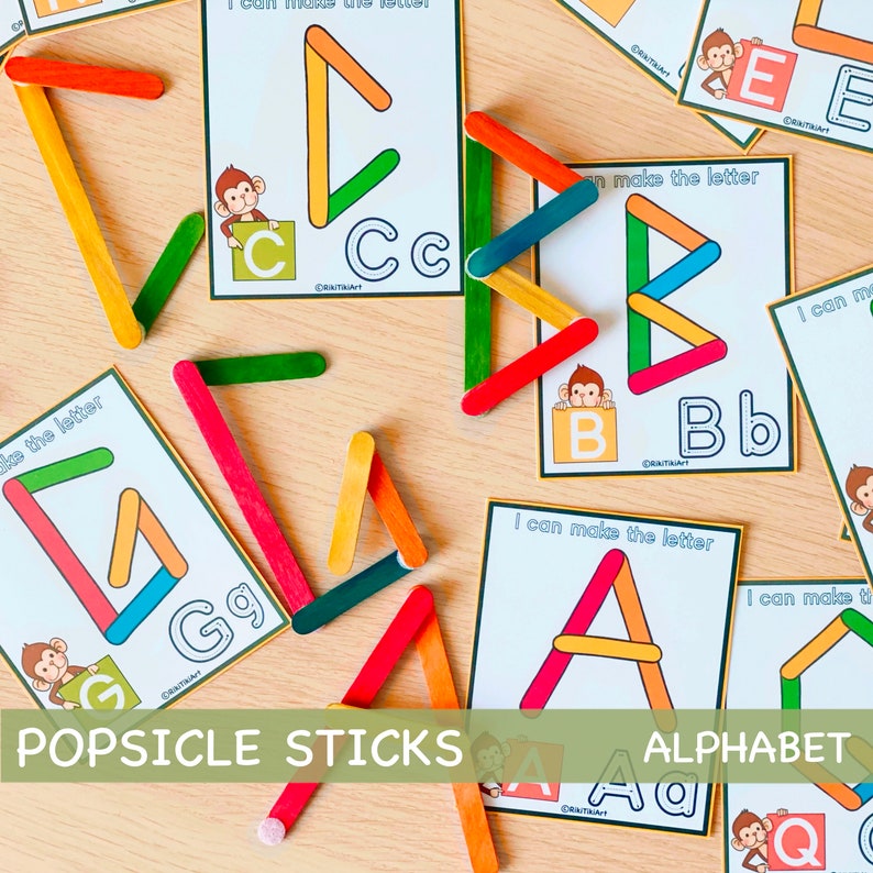 ABC Popsicle Sticks Alphabet Activity Game for Toddlers - Etsy