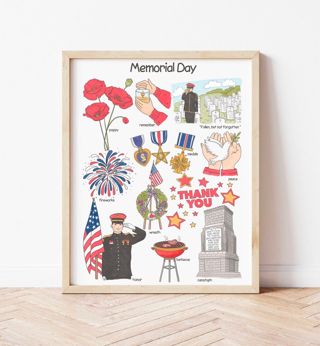 Memorial Day Poster Educational Preschool Printables American History ...