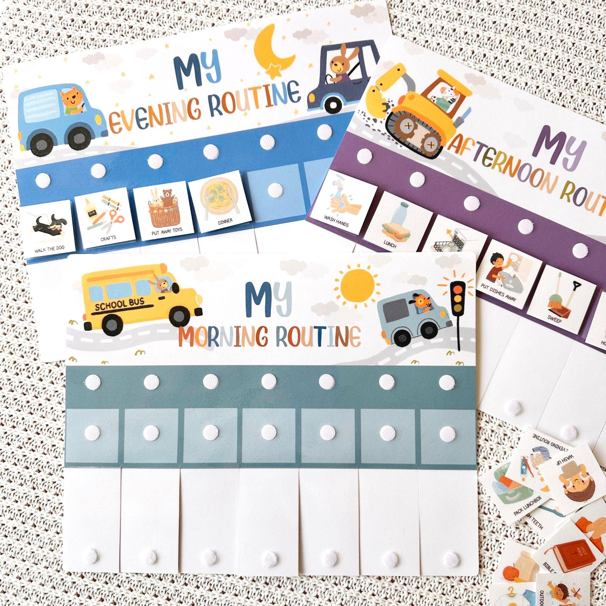 Boys Routine Flip Chart - Dailychore Chart, Morning Afternoon Evening ...