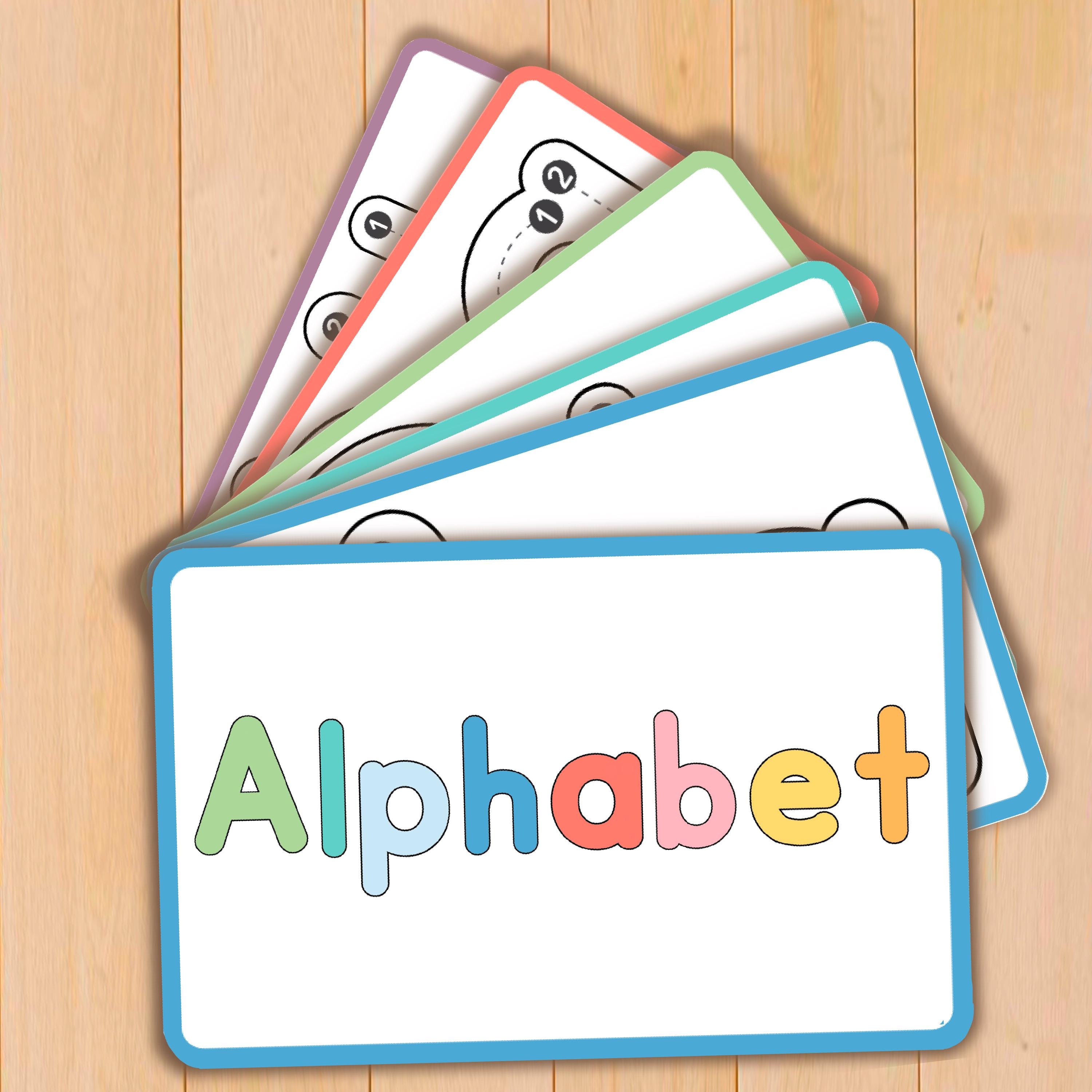 Alphabet Tracing Cards: ABC Letter Formation Worksheets (digital ...