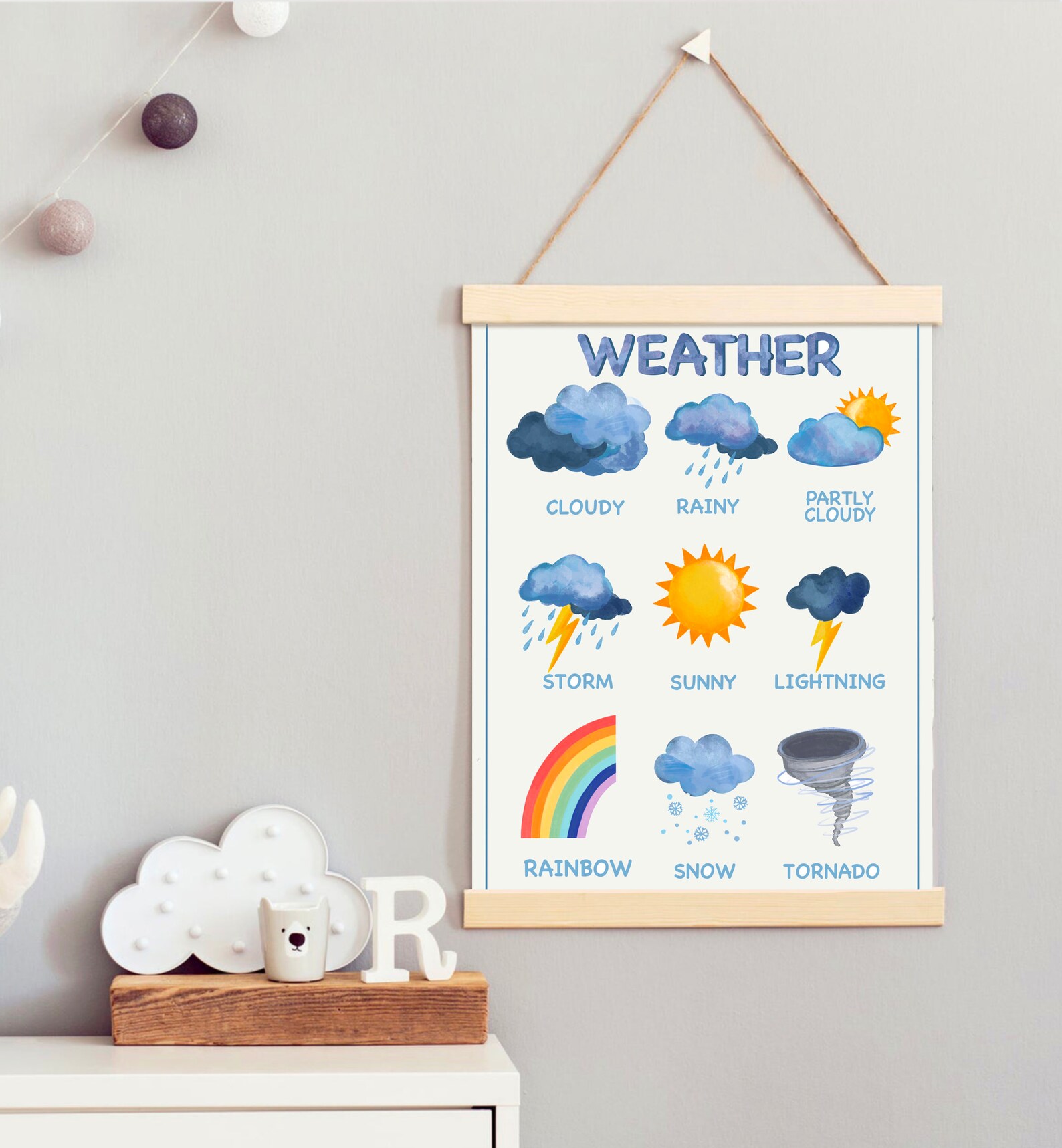 Weather Educational Posters Homeschool Montessori Downloadable | Etsy