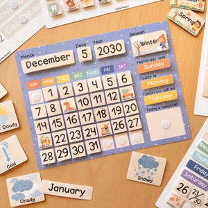 Printable Wall Calendar - Editable Kids Wall Decor, Toddler Perpetuals ...