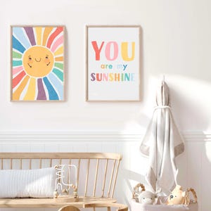 Set of 2 Playroom Posters Sun Poster & You Are My Sunshine Poster ...