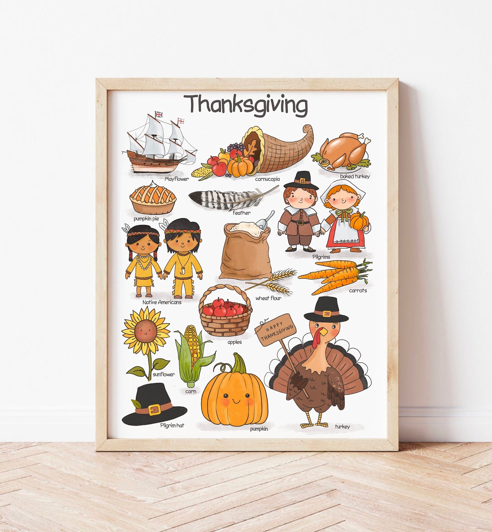 Thanksgiving Poster Playroom Printable Wall Art Fall Nursery ...