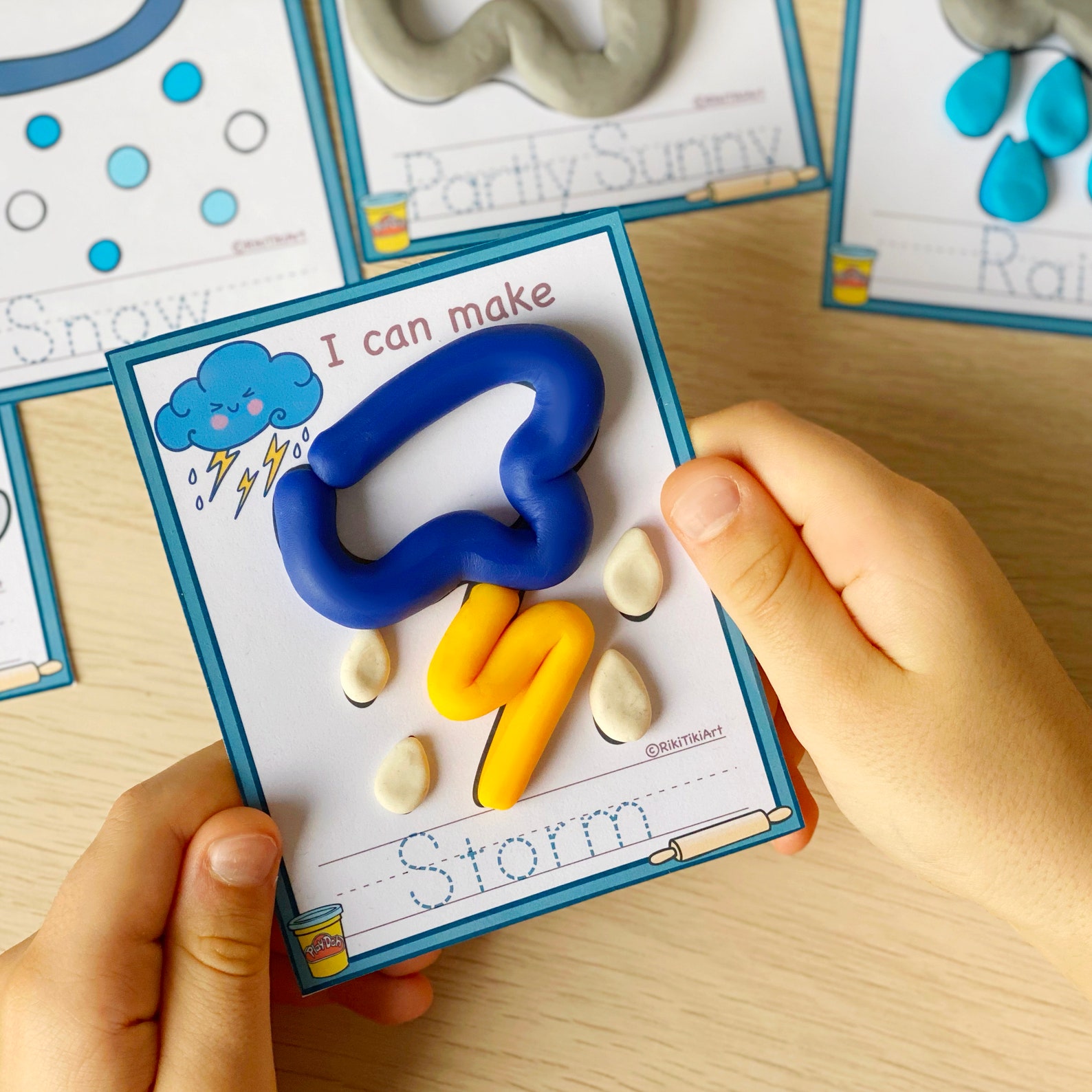 Weather Play Doh Mats Homeschool Printable Play Dough Mats - Etsy