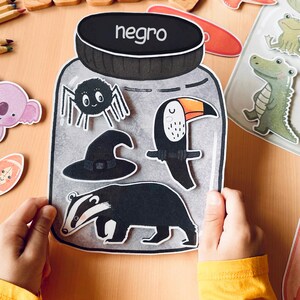 Spanish Color Sorting Activity Coloring Pages Color Matching in Jars ...