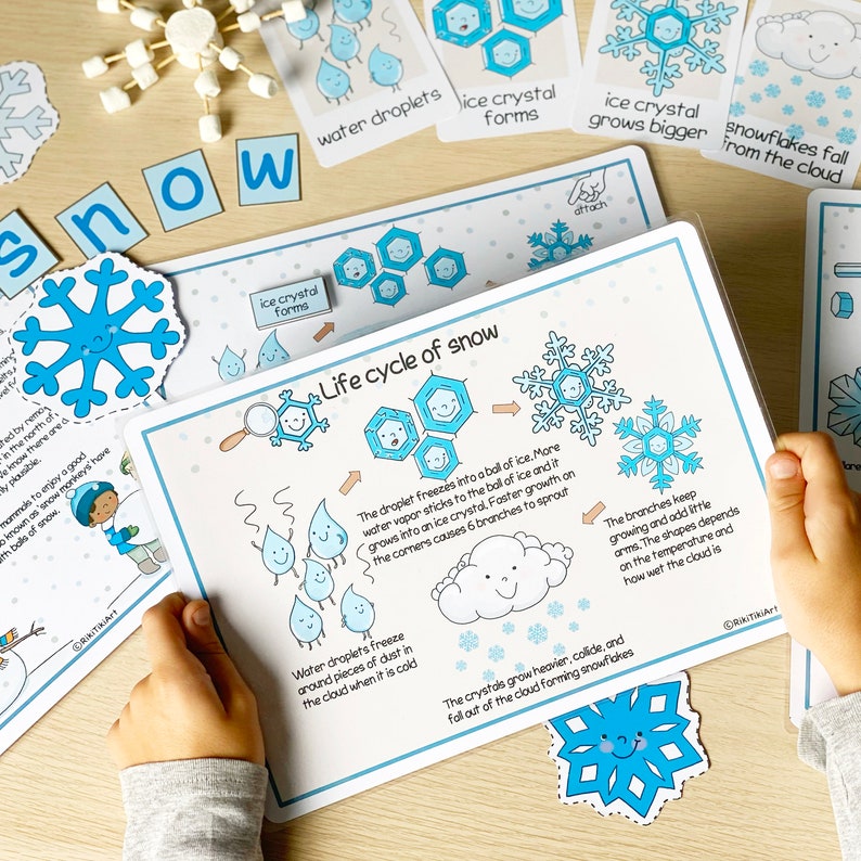 Snow Unit Study Snowflakes Printable Resources Homeschool - Etsy