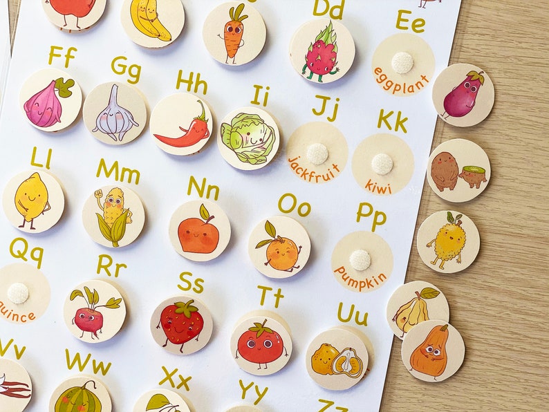 Fruits and Vegetables Alphabet Worksheets Beginning Sounds - Etsy