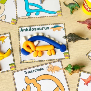 Dinosaur Play Doh Mats Visual Cards Printable Play Dough Party ...