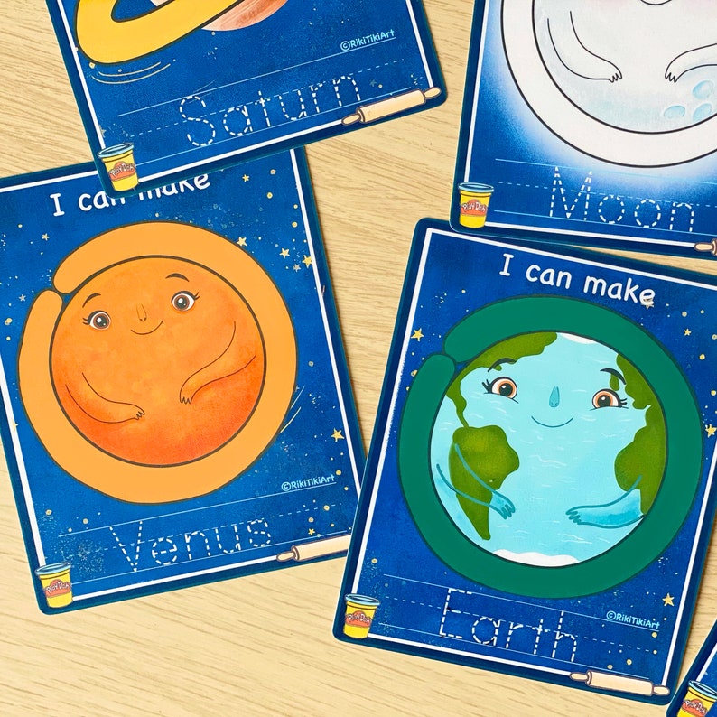 Solar System Play Dough Mats Astronomy Play Doh Activity Mats - Etsy
