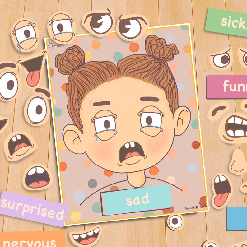 Emotions Activity for Kids Girl Version Printable Toddler - Etsy