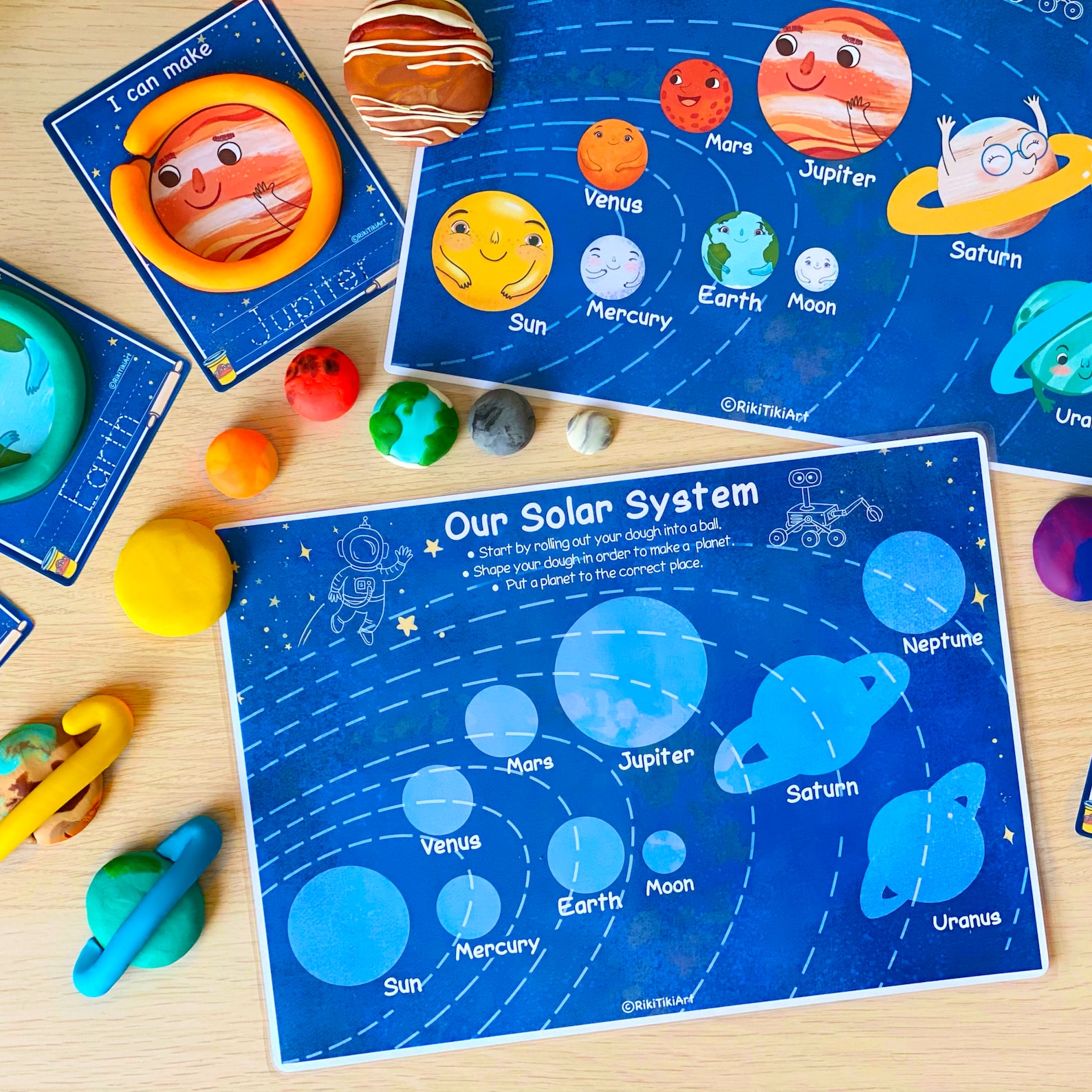 Solar System Outer Space Play Doh Mats Fine Motor Skills Visual Cards ...