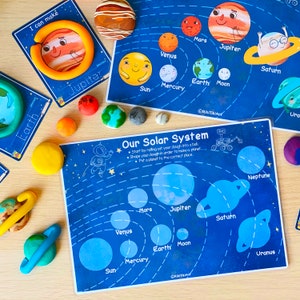 Solar System Outer Space Play Doh Mats Fine Motor Skills Visual Cards ...