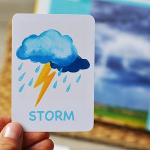 Weather Flashcards, Homeschool Montessori Materials, Toddler Flash ...