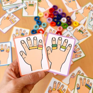 Hair Tie Finger Activity Cards: Color Matching Montessori Printable ...