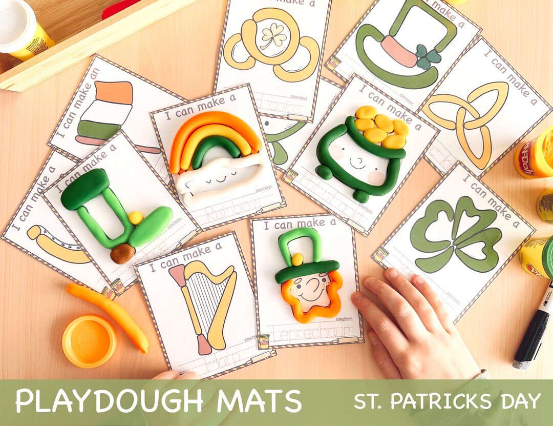 St Patricks Day Play Dough Mats Preschool Activities for Kids ...