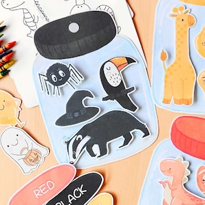 Color Matching Activities Vs Coloring Pages, Color Sorting Jars ...