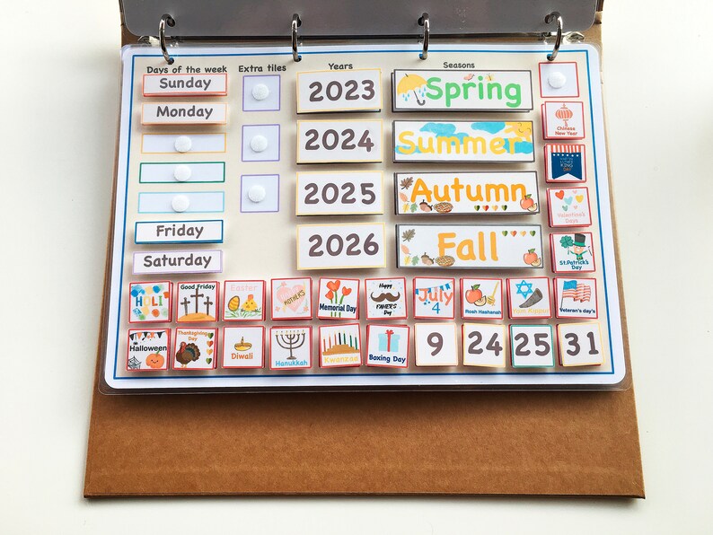 White Perpetual Calendar Kids Calendar Printable Classroom - Etsy