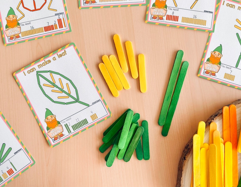 Spring Popsicle Sticks Activity Montessori Printable - Etsy