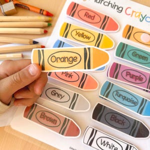 Color Matching Crayons Toddler Activity Preschool Color Sorting ...