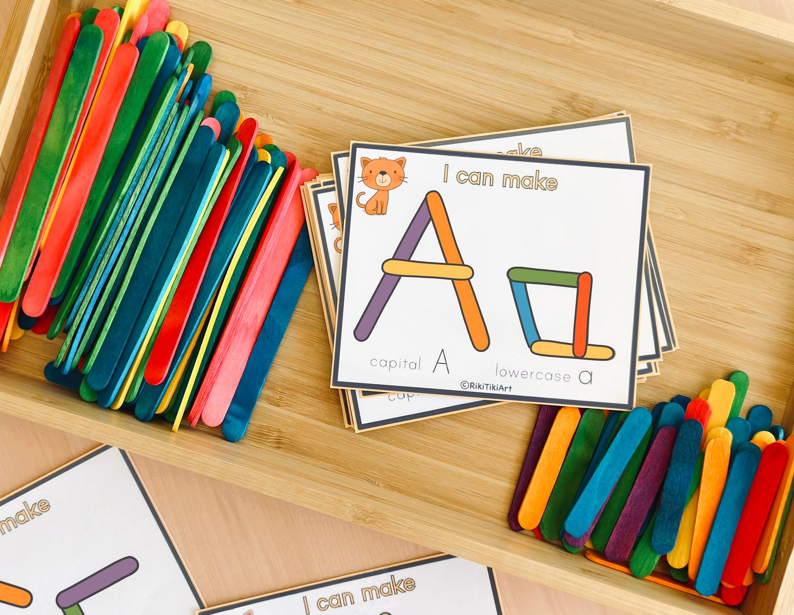 BUNDLE Popsicle Sticks Activity, Fine Motor Skills Montessori Printable ...