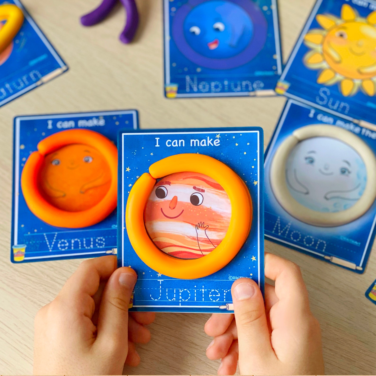 Solar System Outer Space Play Doh Mats Fine Motor Skills Visual Cards ...