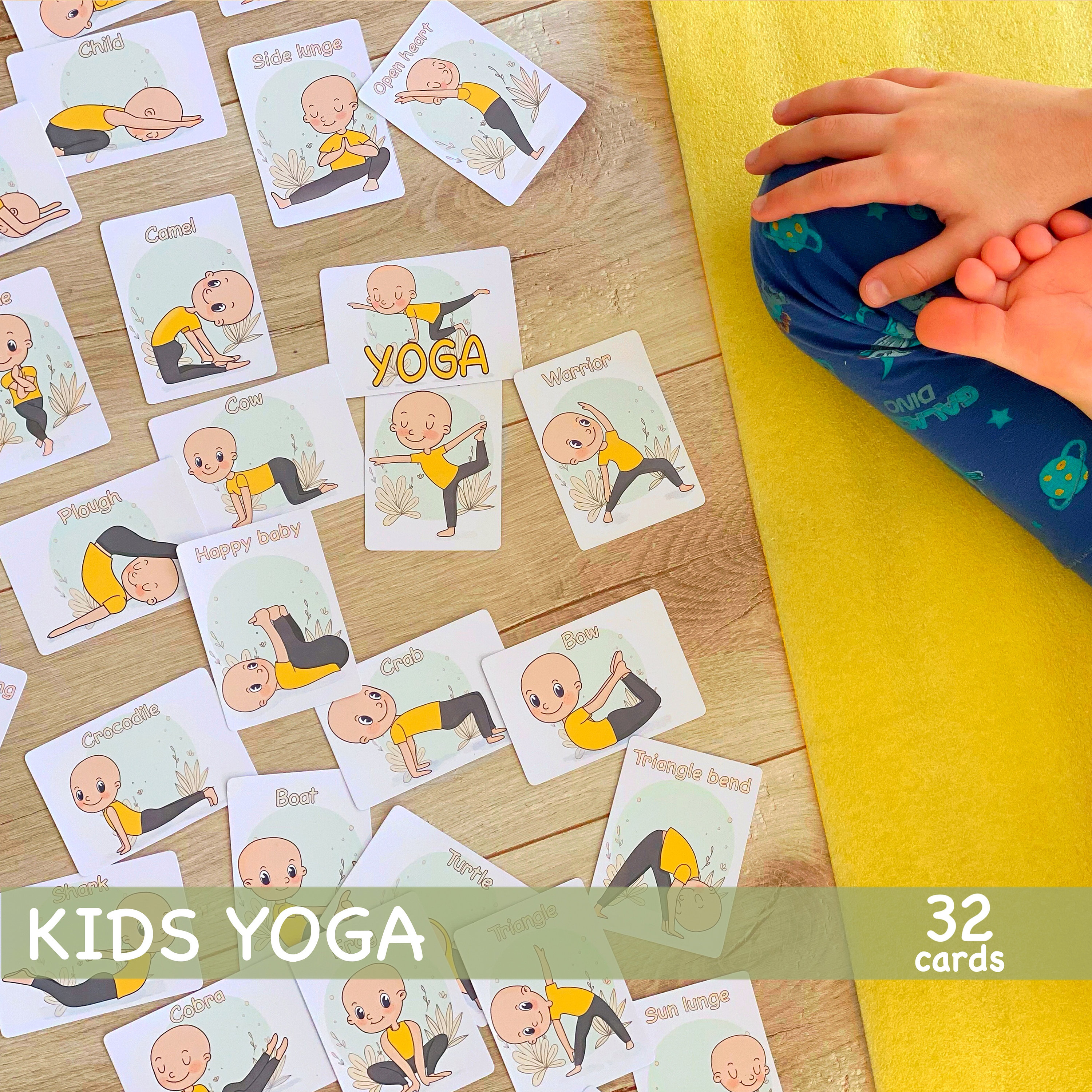 Kids Yoga Poses Flash Cards Yoga Routine Montessori Cards - Etsy India