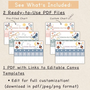 Kids Routine Chart, Editable Toddler Flip Chart 210 Routine Labels ...
